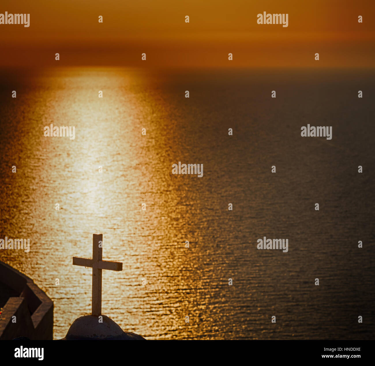 in santorini greece sunset and the sky mediterranean red sea Stock ...