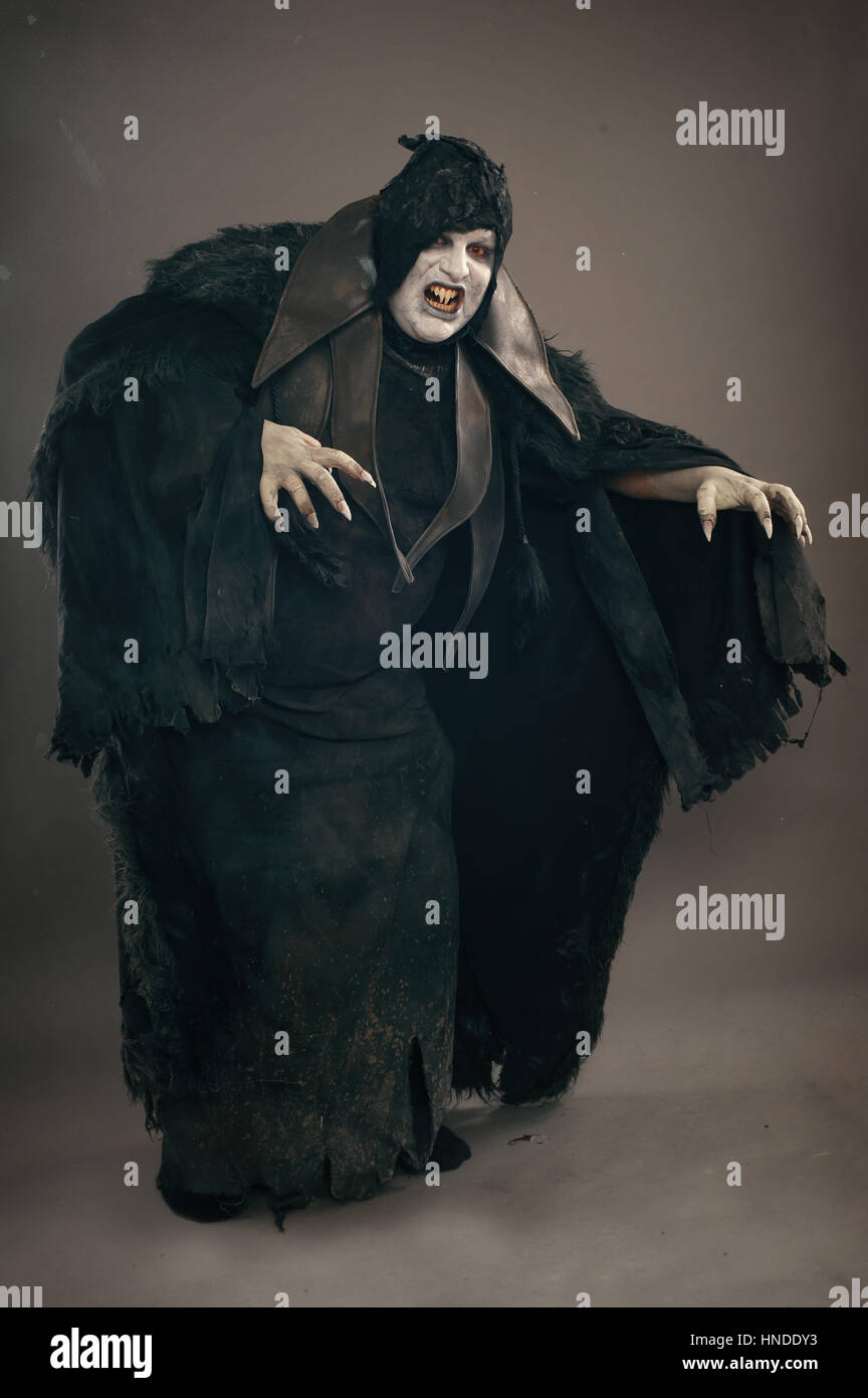 Ancient horror mutant vampire with large scary nails. Medieval gothic ...