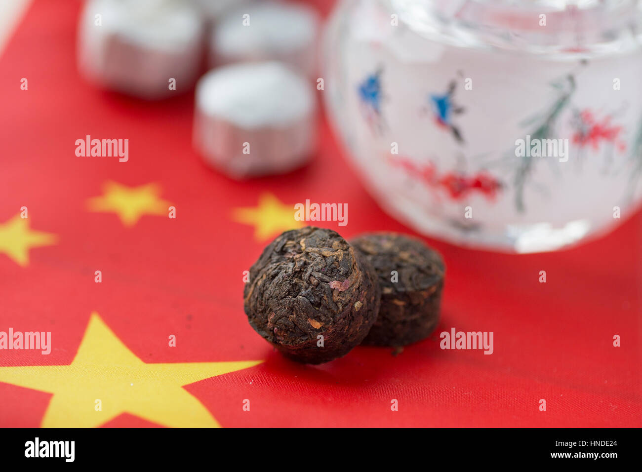 Dry compressed puer tea hi-res stock photography and images - Alamy