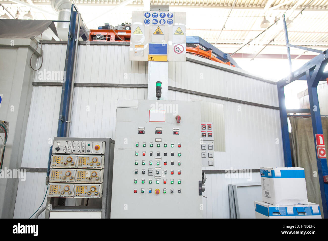 operating console of the modern powerful metal cutting laser mashine at ...