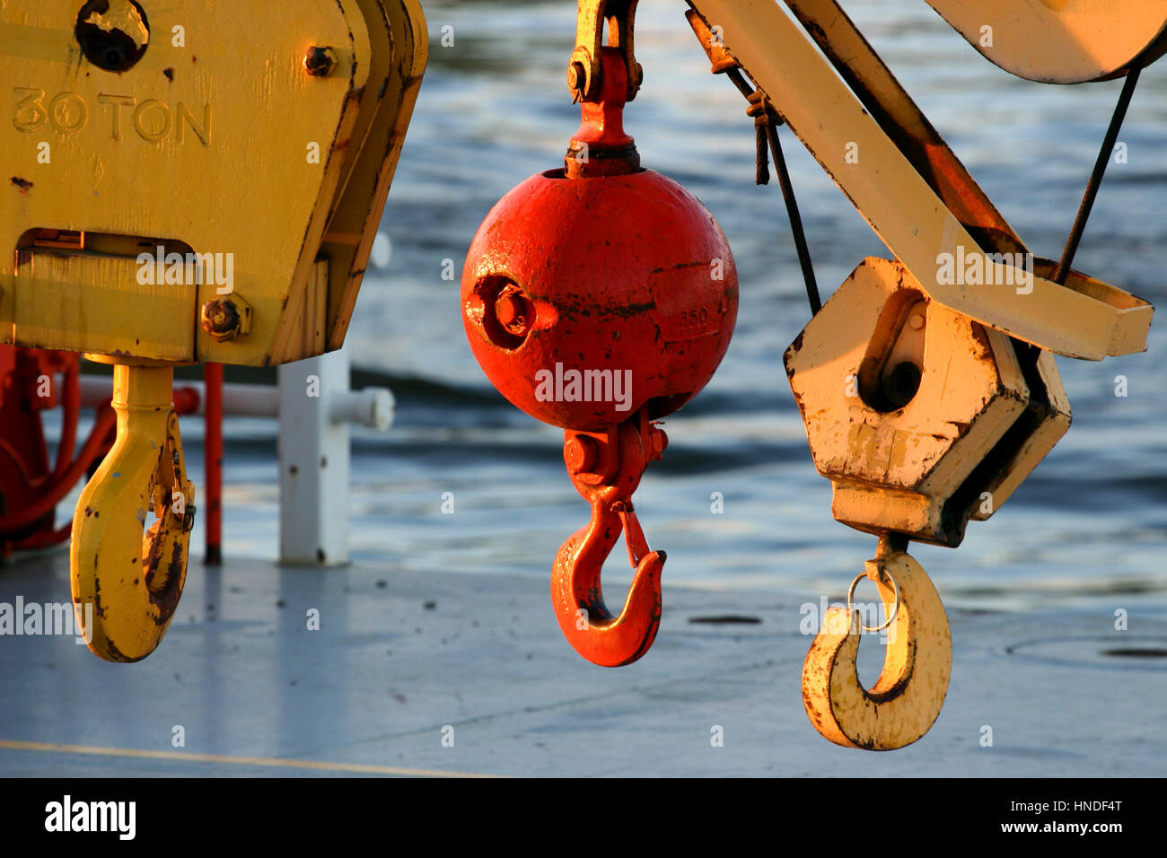 block and tackle at dock Stock Photo - Alamy