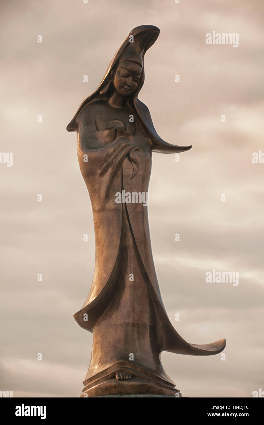 The goddess of mercy statue at the kun lam ecumenical center in the ...