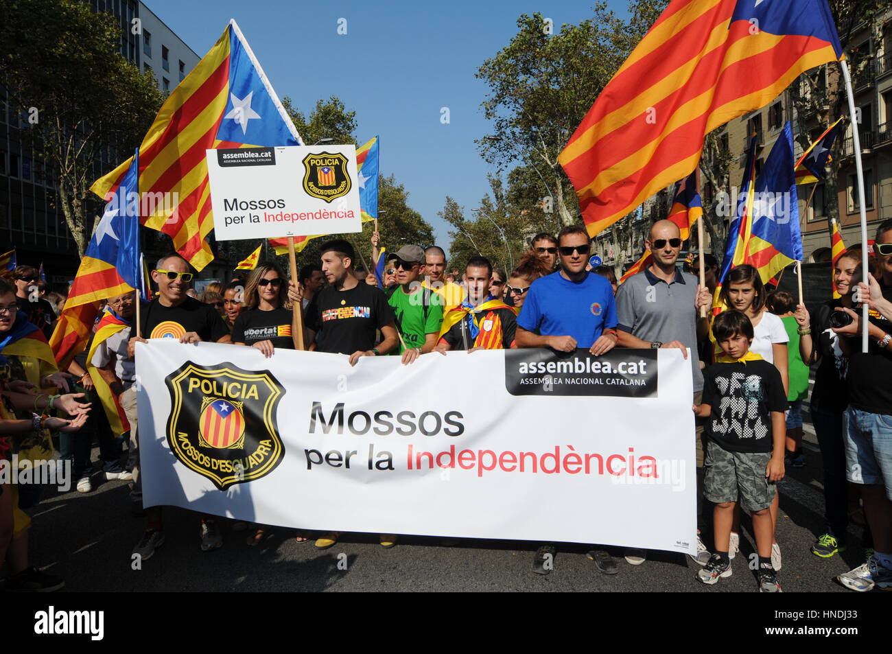 Barcelona, Spain - September 11, 2012. Demonstration on Barcelona ...