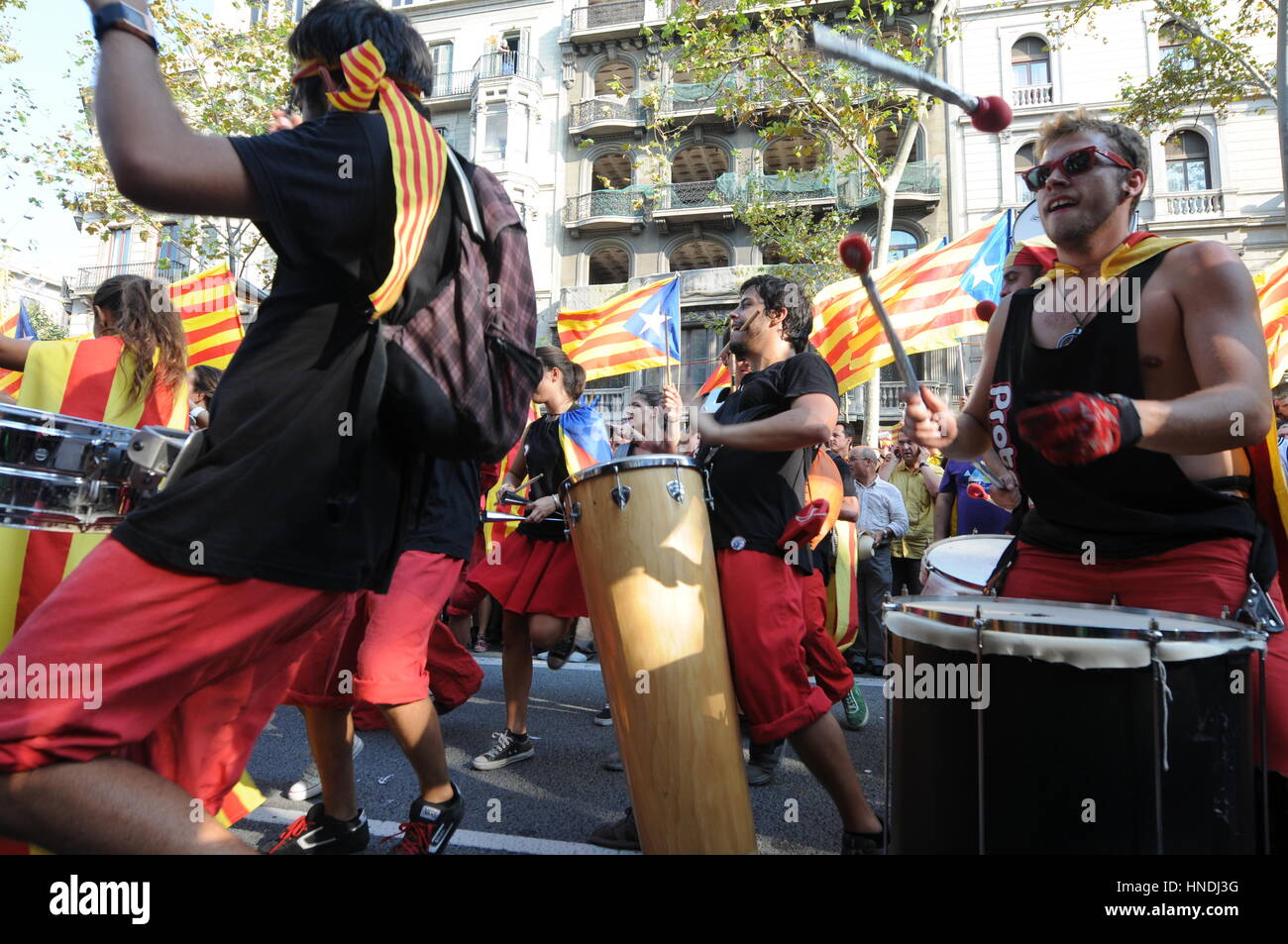 Barcelona, Spain - September 11, 2012. Demonstration on Barcelona ...