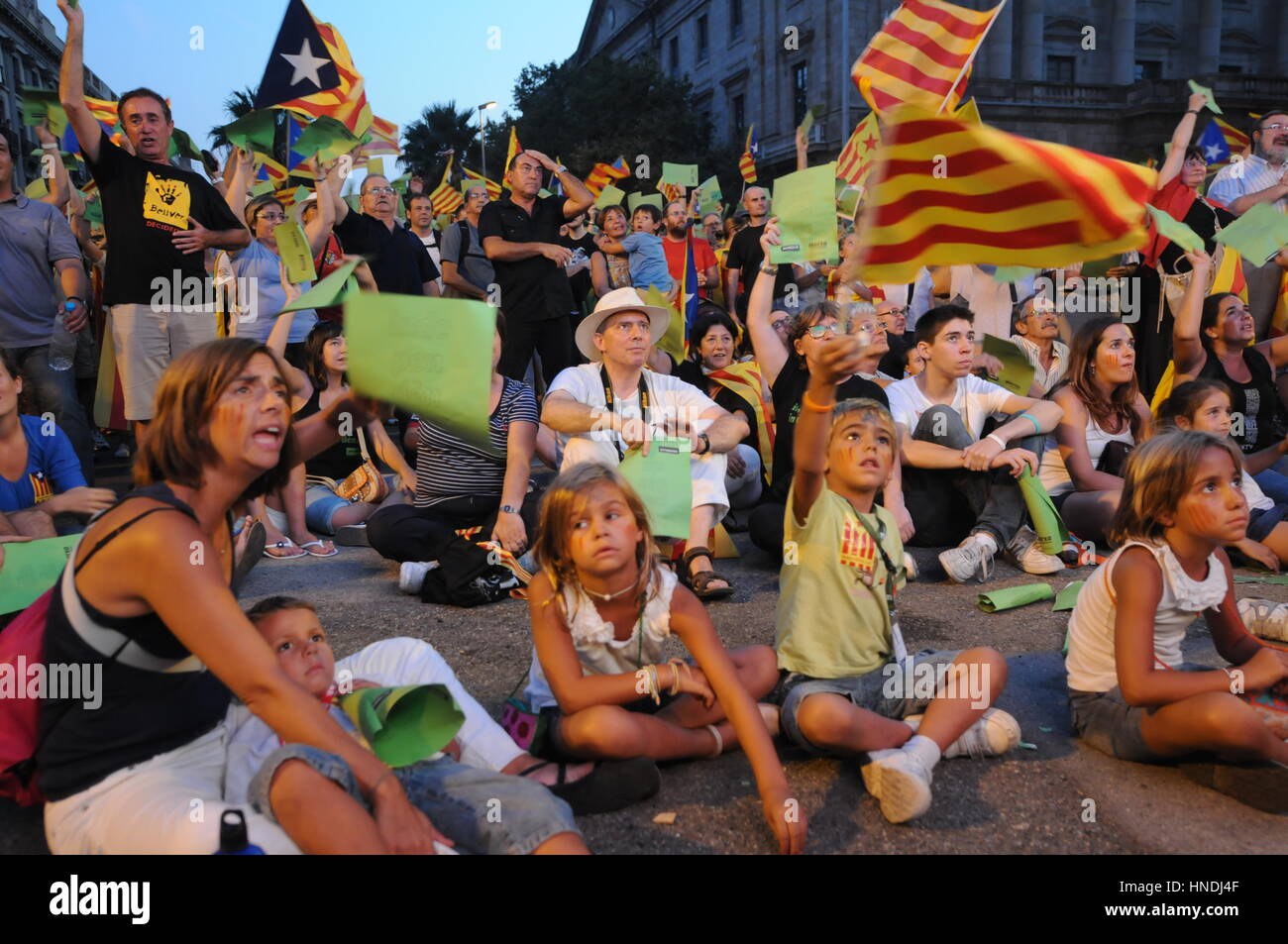 Barcelona, Spain - September 11, 2012. Demonstration on Barcelona ...