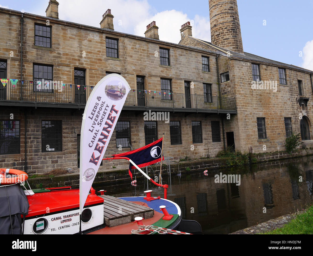 Canal Boats and the industrial urban landscape of Burnley at the 200 ...