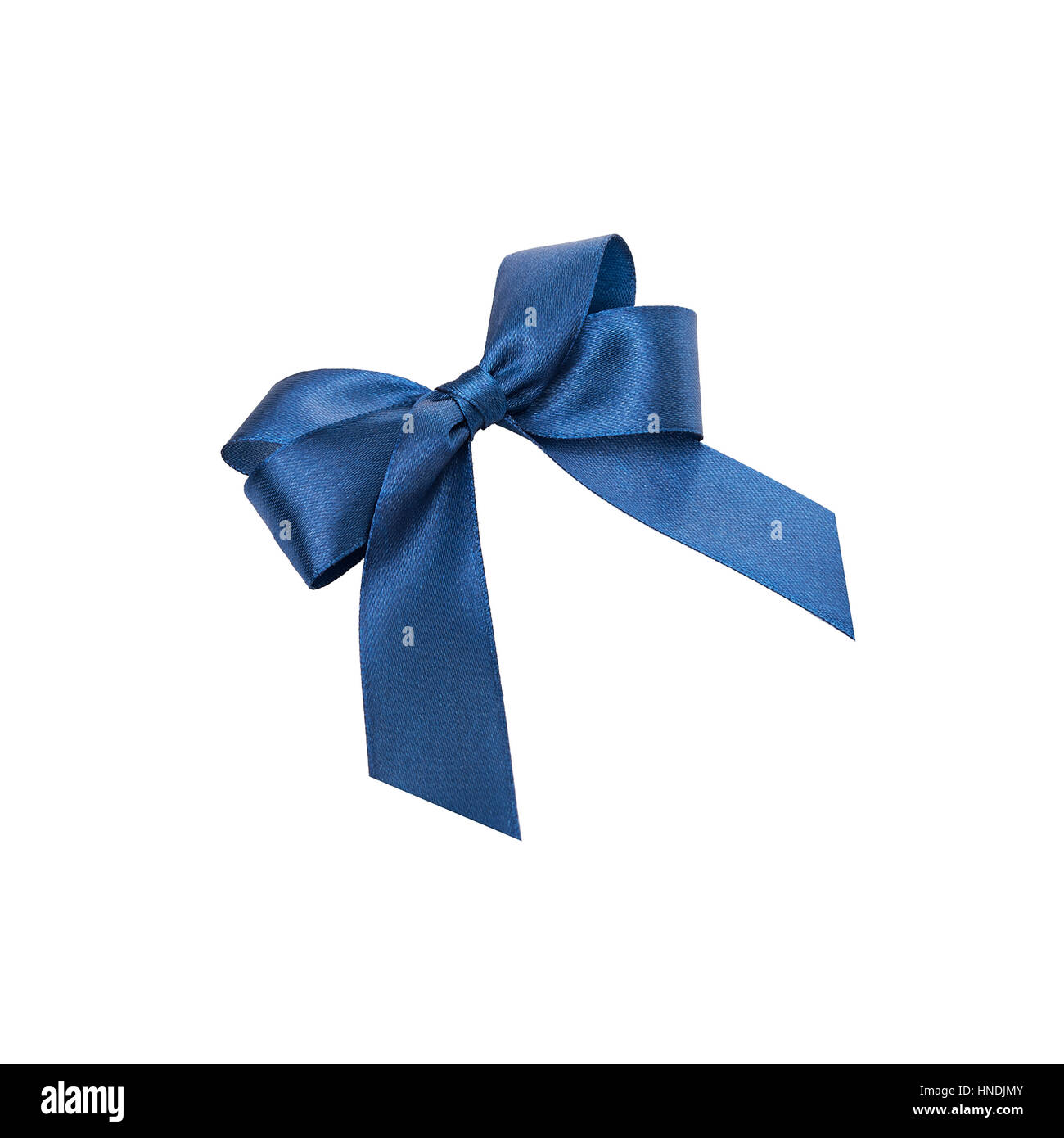 Blue satin bow. Isolated on white background Stock Photo - Alamy