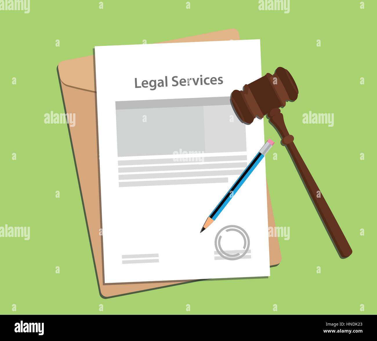 signing legal services concept illustration with paperworks, pen and a ...