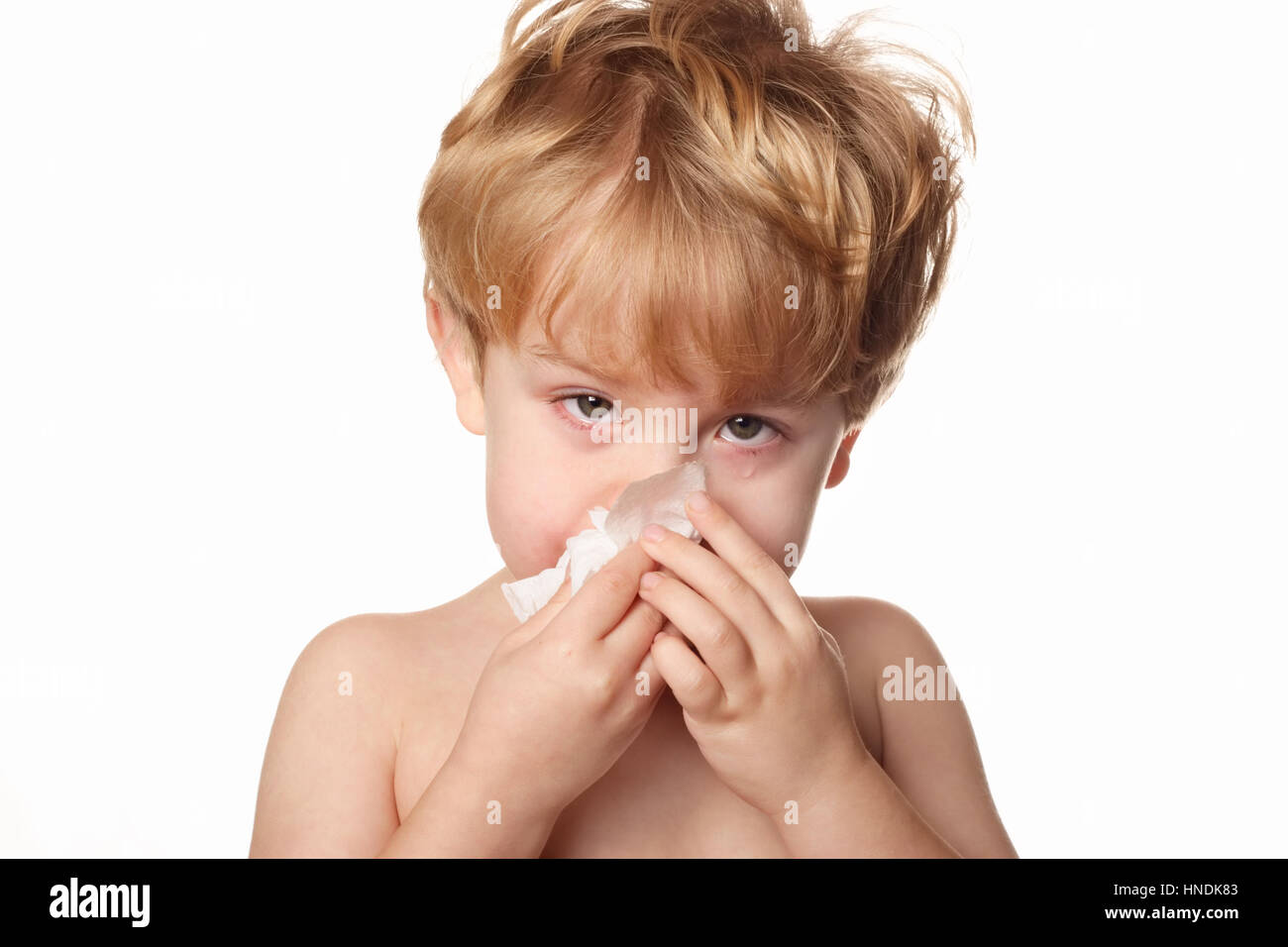 a young boy with a cold Stock Photo - Alamy