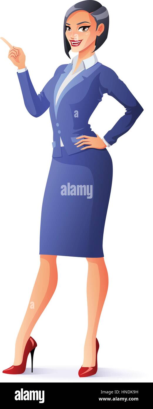 Happy girl pointing finger Stock Vector Images - Alamy