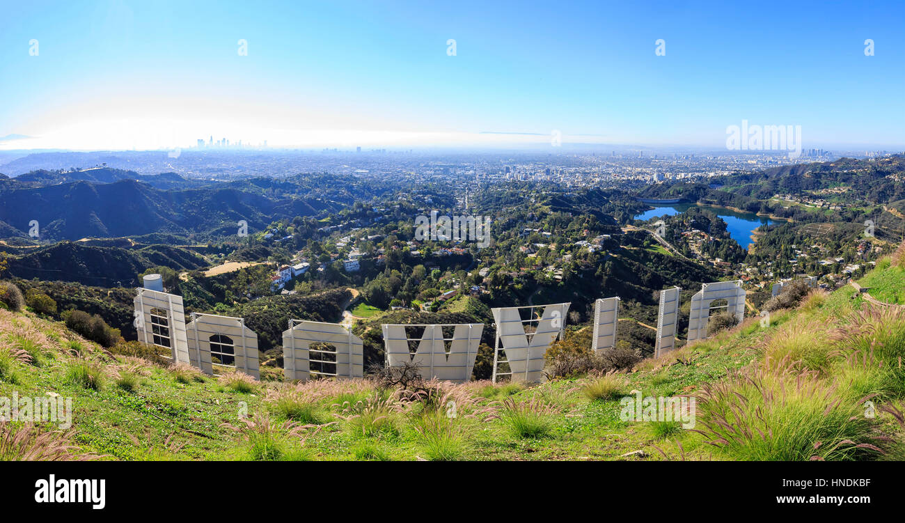 Back of hollywood sign los angeles hi-res stock photography and images ...