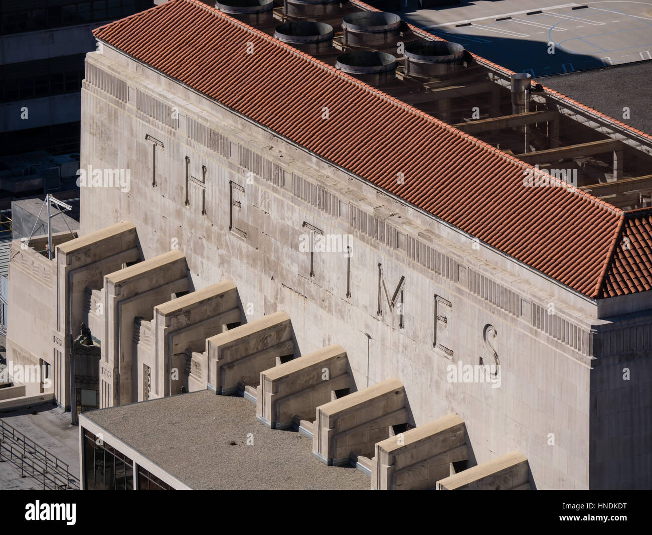 Los Angeles, NOV 7: Morning aerial view of Los Angeles's The Times ...