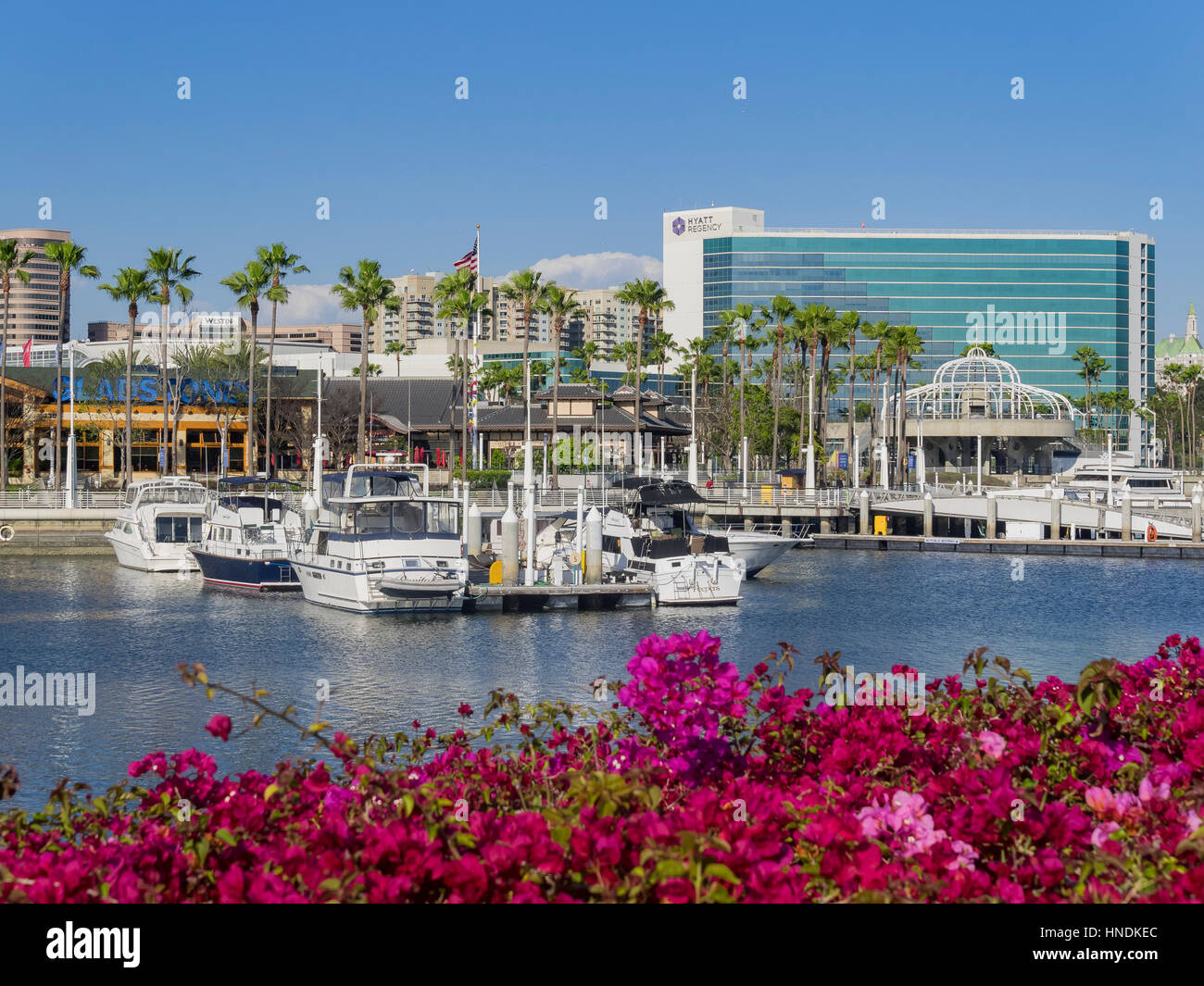 Long Beach, MAR 14: Beautiful scene around Rainbow Harbor on MAR 14 ...