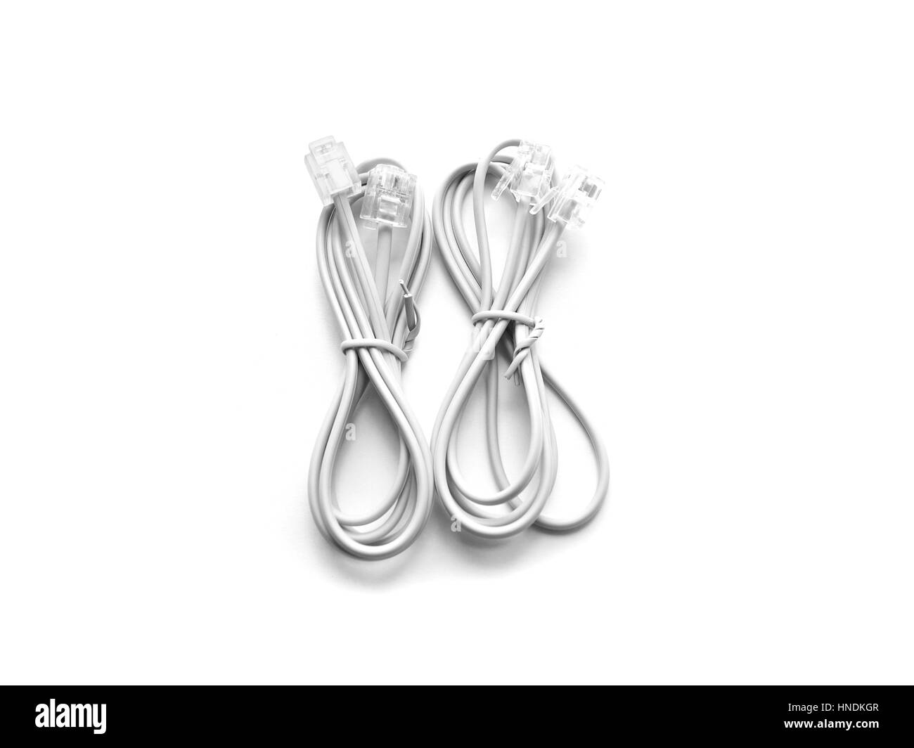 Closed up telephone cable (RJ-11) on white background Stock Photo - Alamy