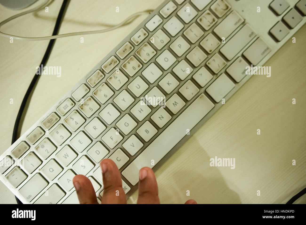 Used dirty computer keyboard Stock Photo - Alamy