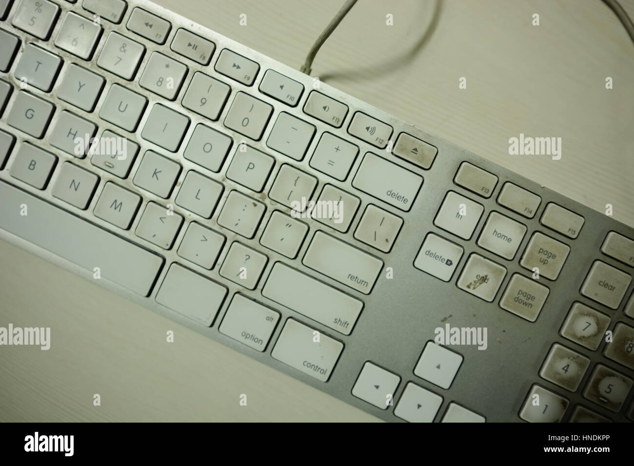 Used dirty computer keyboard Stock Photo - Alamy