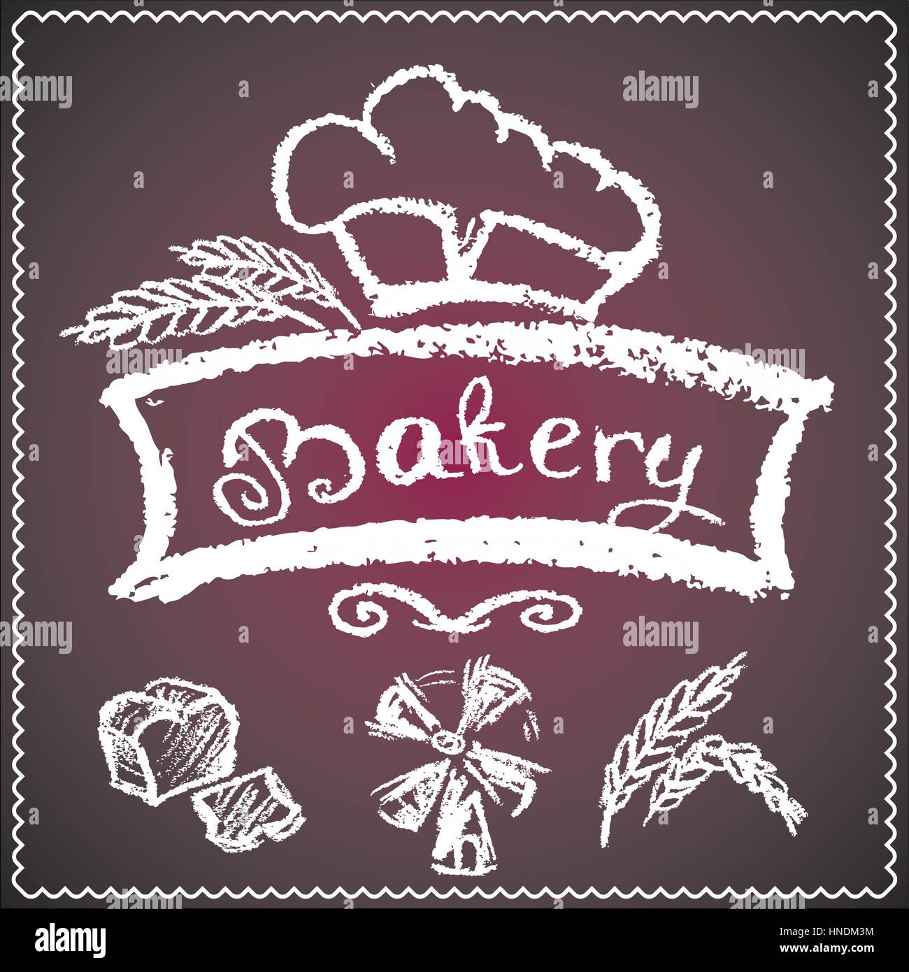 bakery background, elements,card. chalkboard style, vector Stock Vector ...
