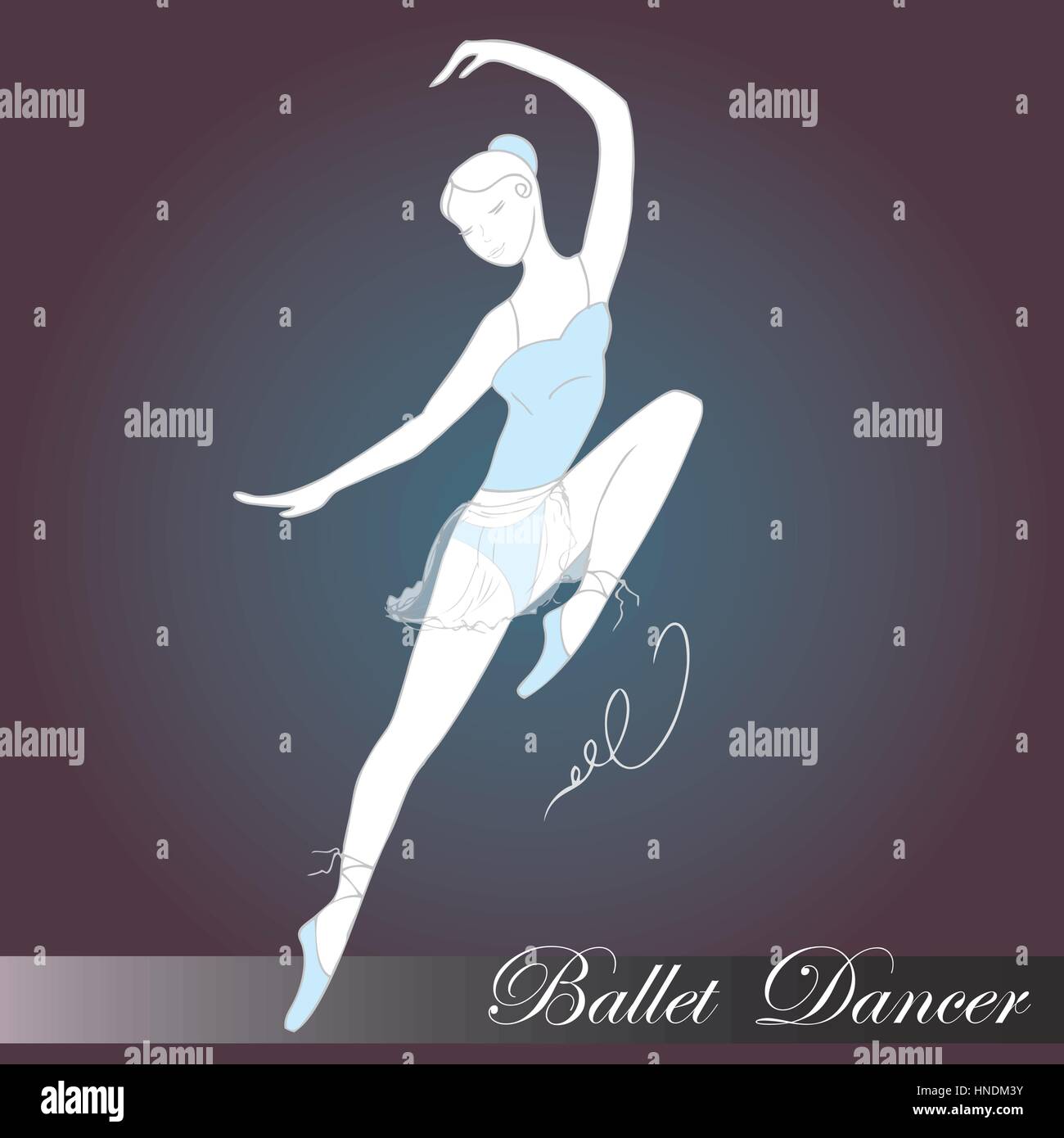 ballet dancer, hand drawn , vector illustration Stock Vector Image ...
