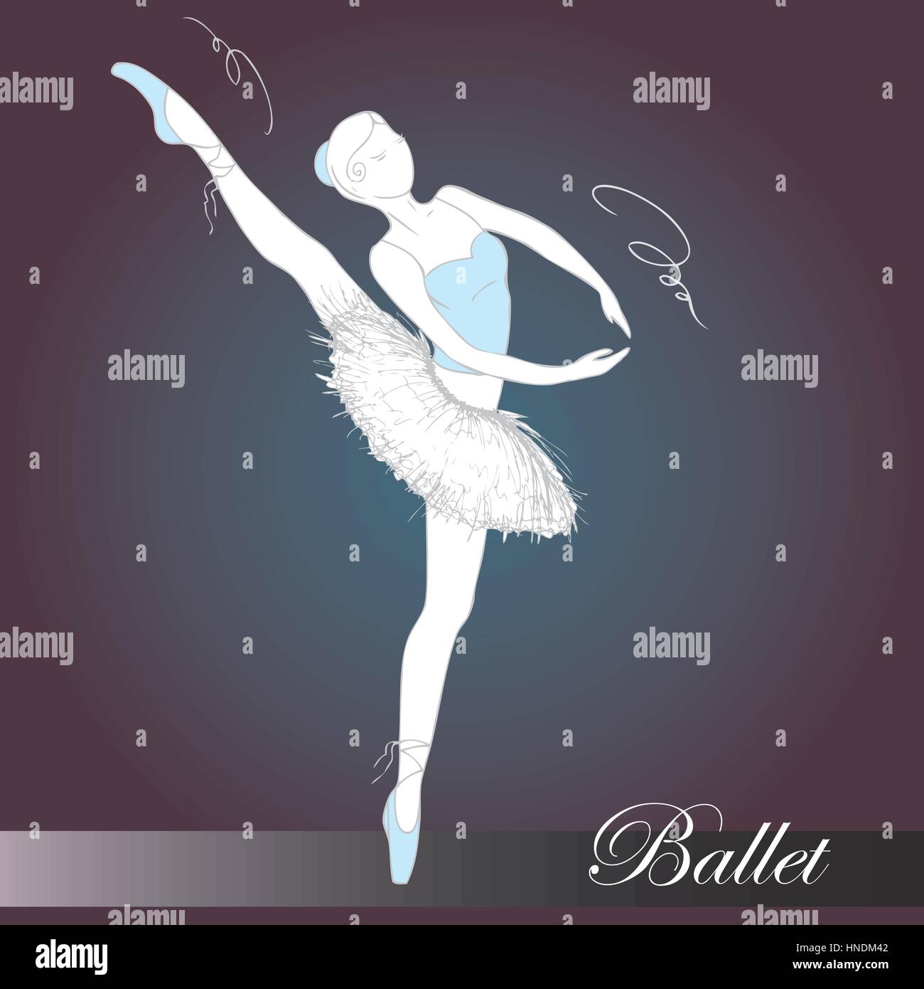 ballet dancer, hand drawn , vector illustration Stock Vector Image ...
