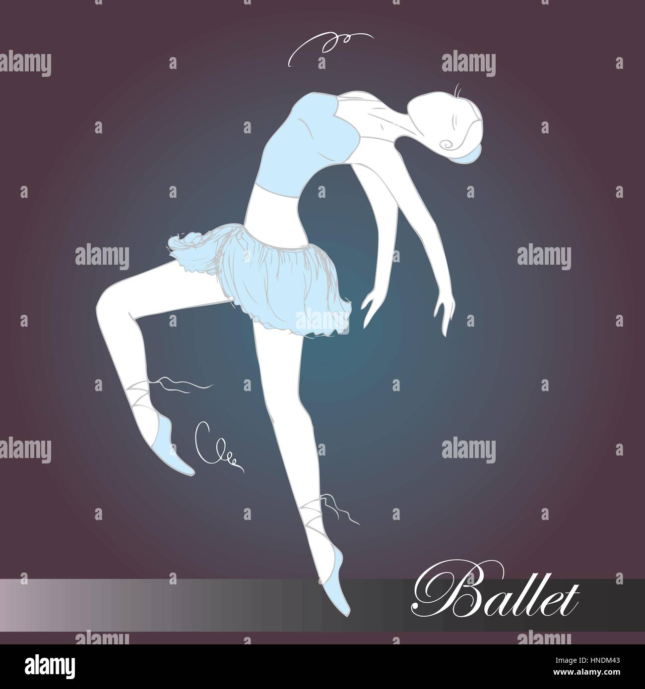 ballet dancer, hand drawn , vector illustration Stock Vector Image ...