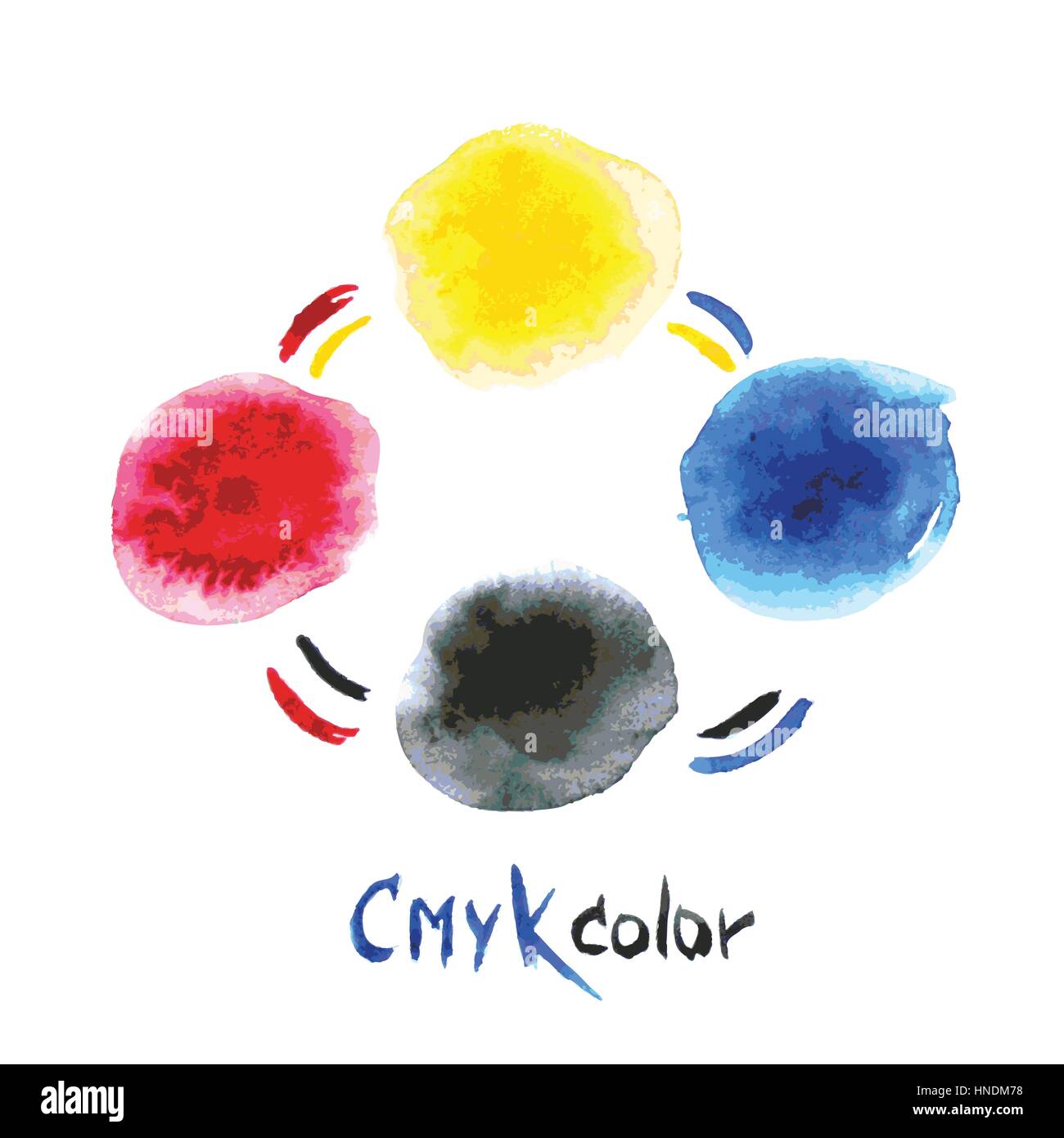 CMYK watercolor,hand painting, vector illustration Stock Vector Image ...