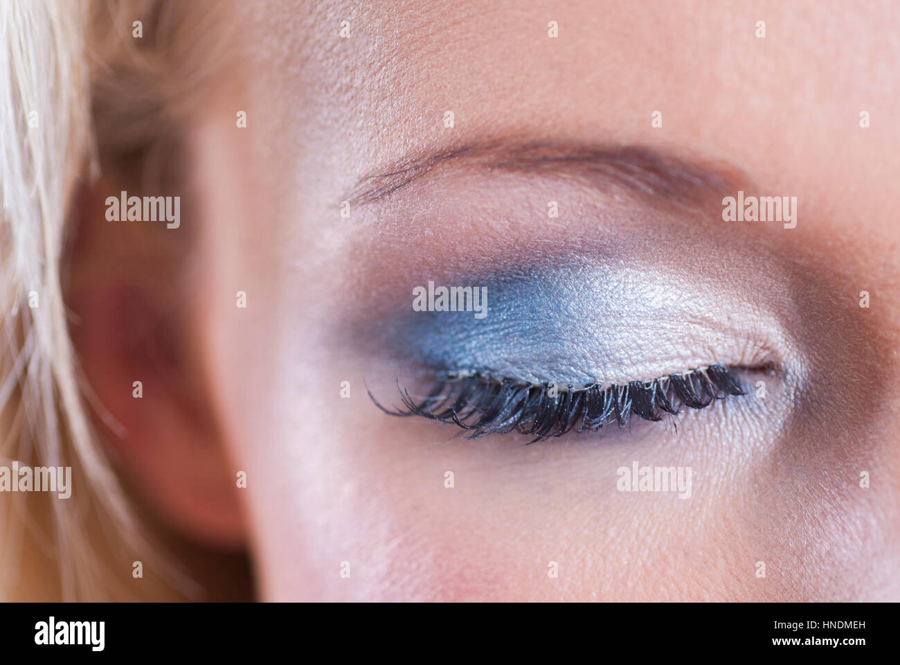 Closeup detail womans eyelid hi-res stock photography and images - Alamy