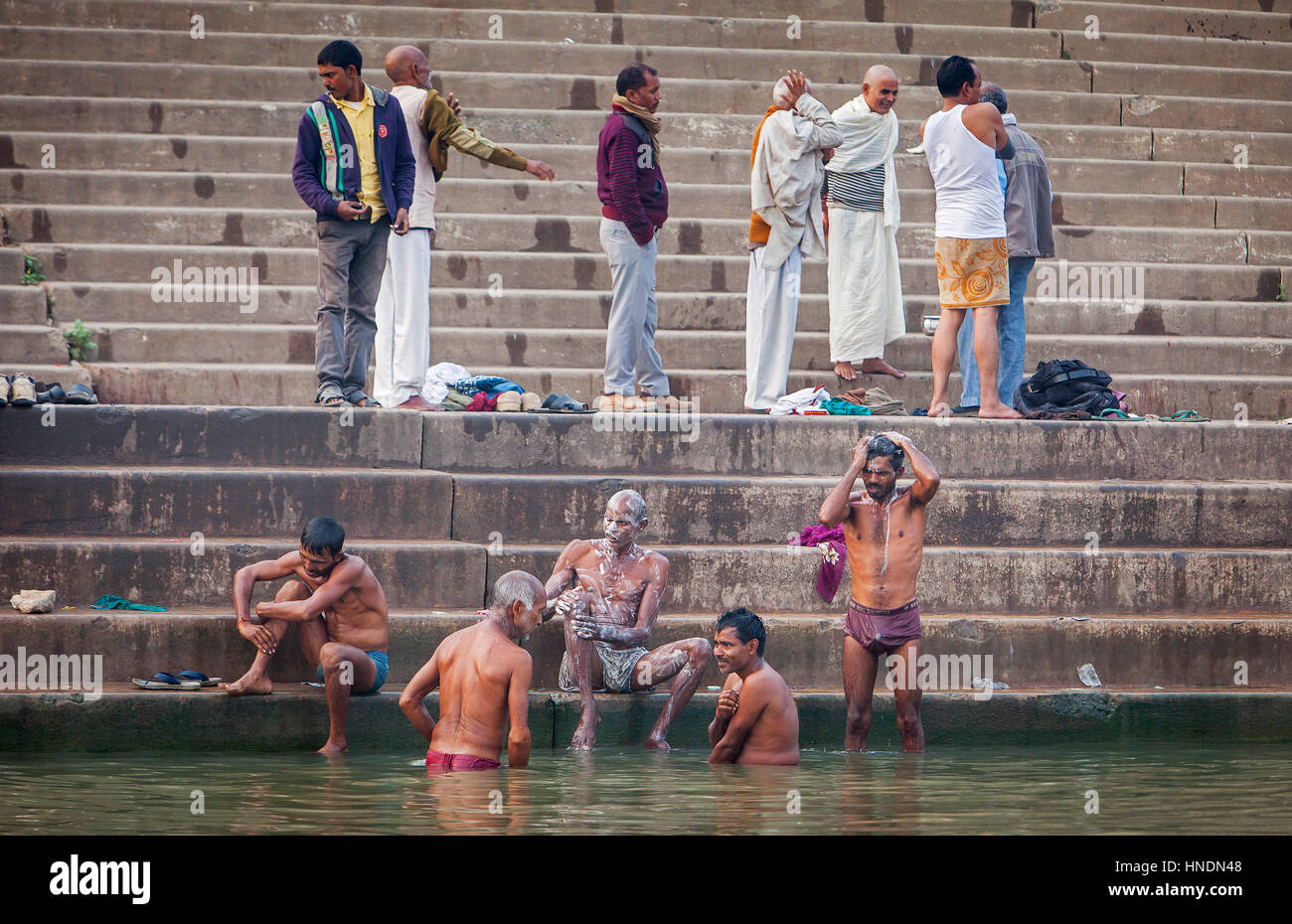 Bathing And Puja Ceremony Ghats High Resolution Stock Photography and ...