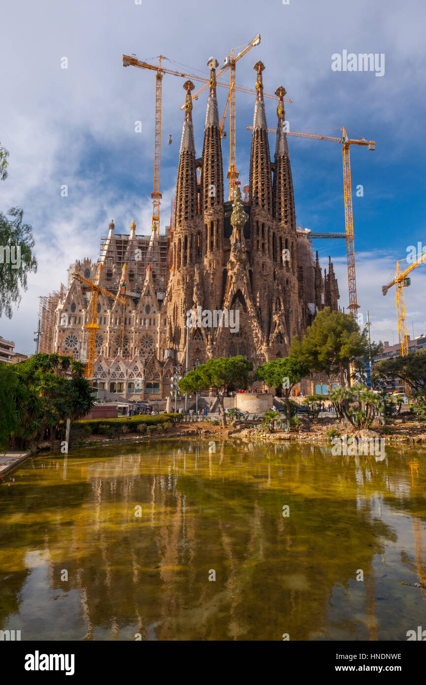 The Exterior of La Sagrada Familia church designed by Antoni Gaudí in ...