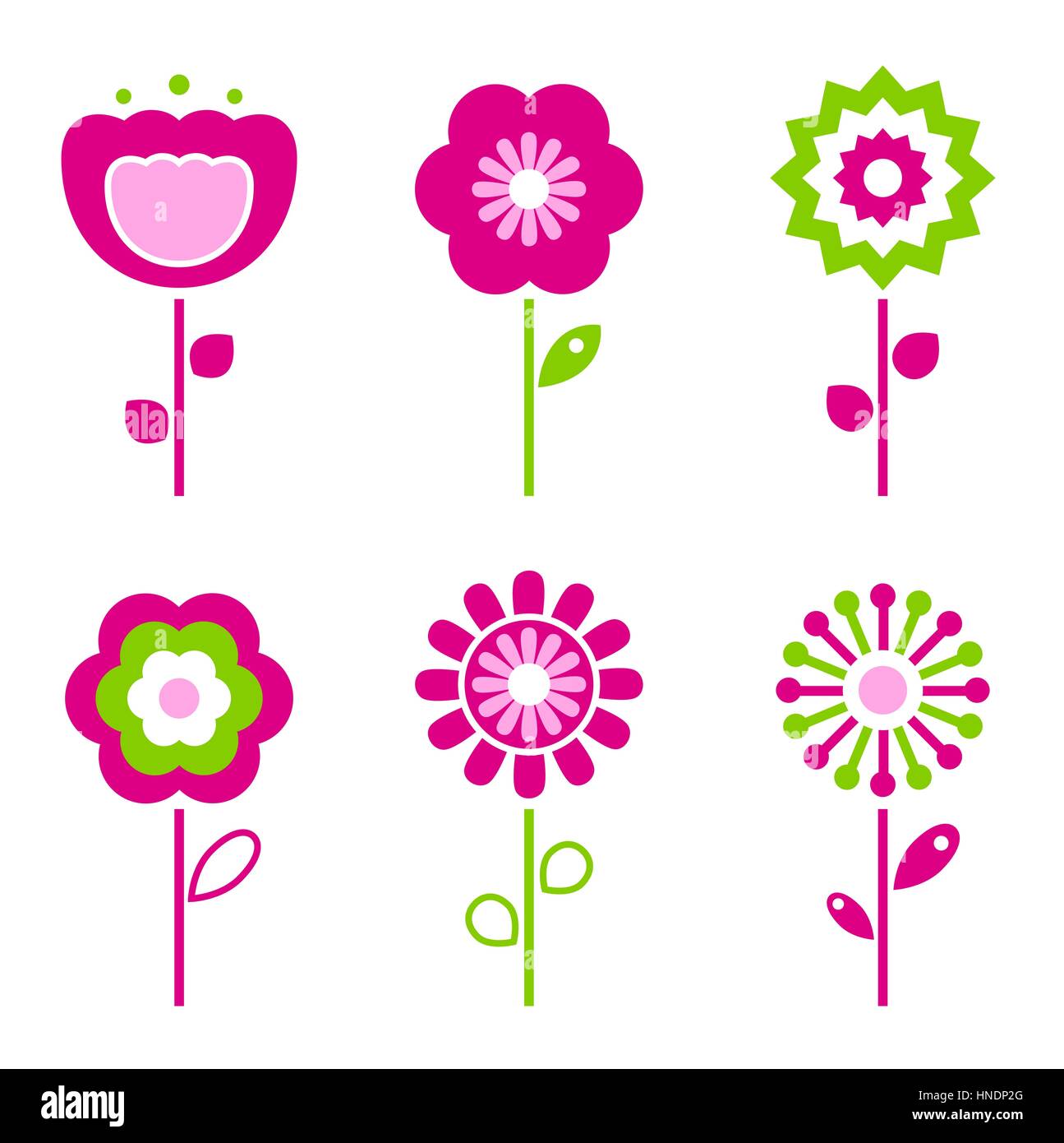 Spring flowers growing simple Cut Out Stock Images & Pictures - Alamy