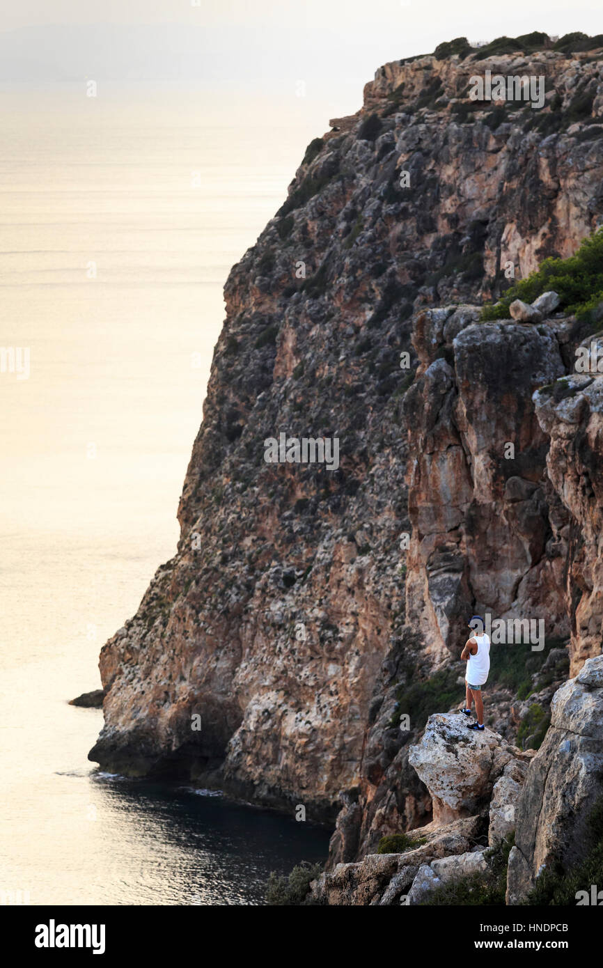 Sunset at the cliffs of Cap Blanc, Mallorca Stock Photo - Alamy