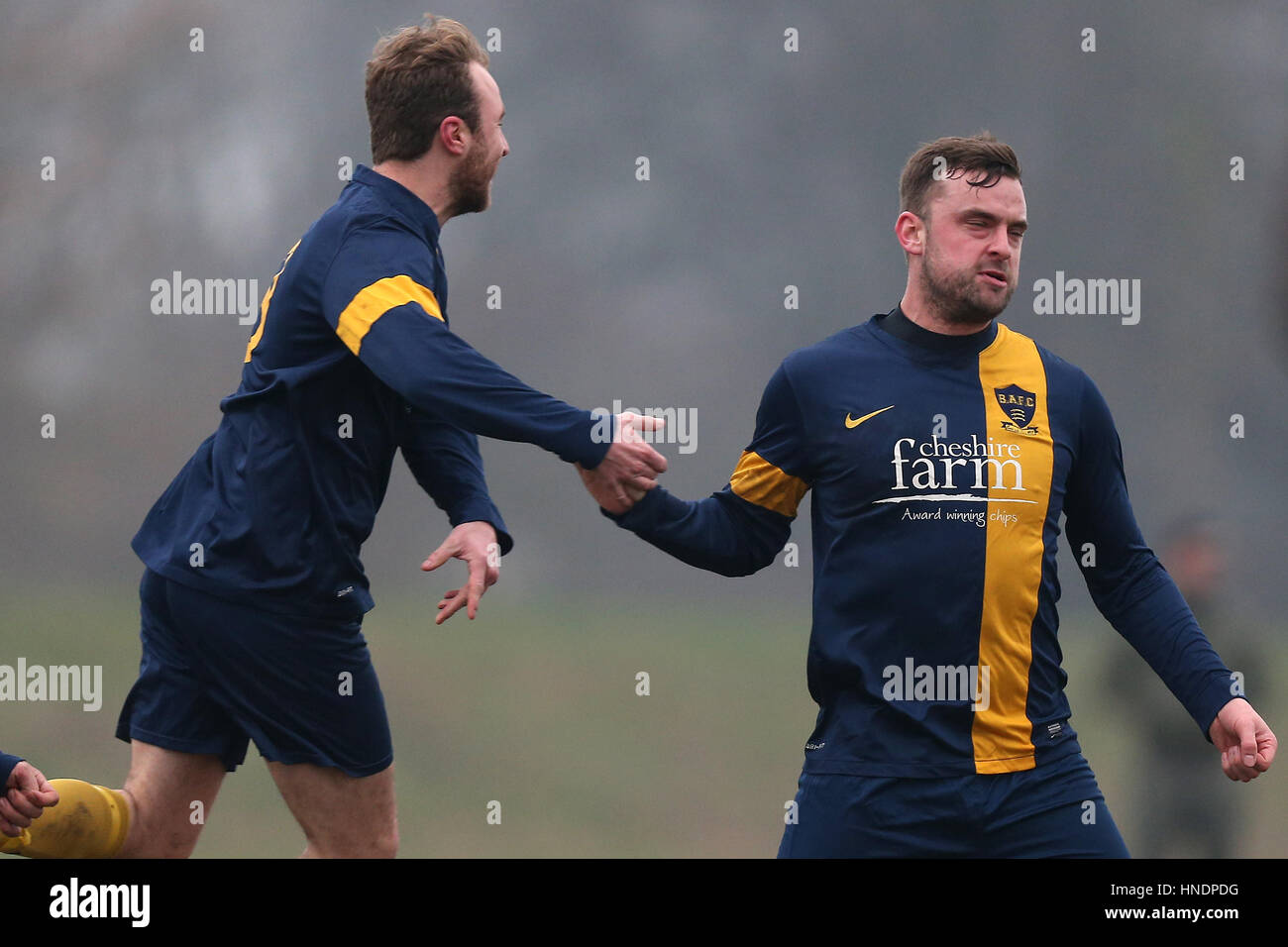 Bocca celebrate their first goal - Bocca Albion (blue/yellow) vs FC BKT ...