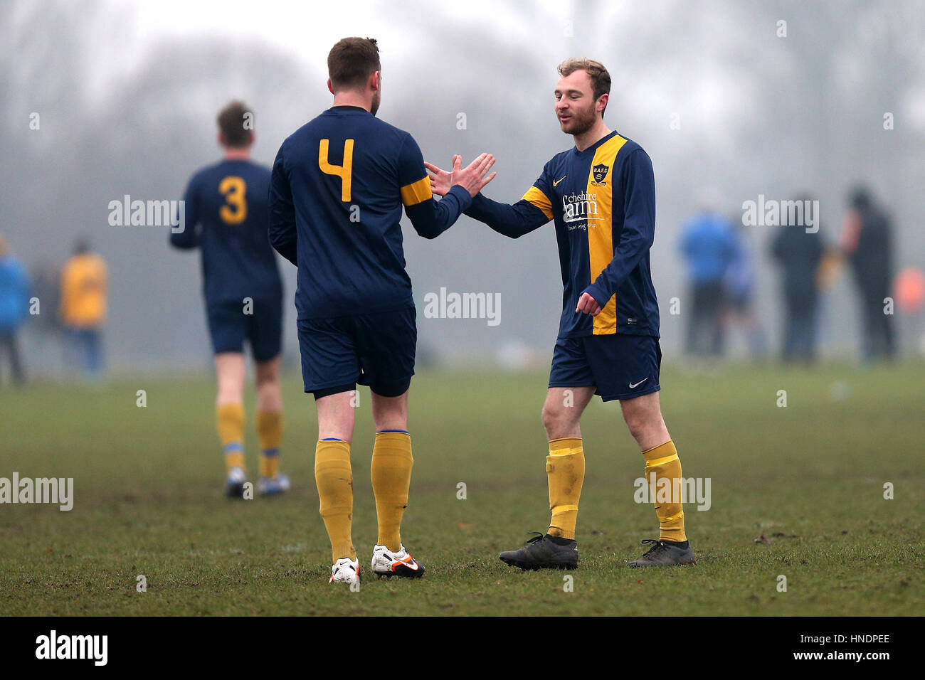 Bocca celebrate their first goal - Bocca Albion (blue/yellow) vs FC BKT ...