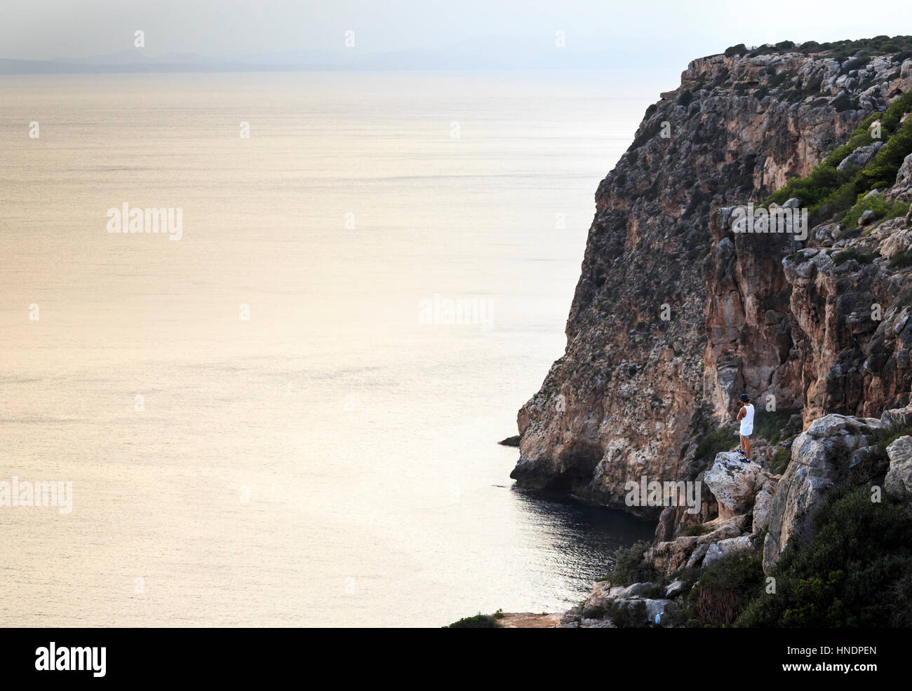 Sunset at the cliffs of Cap Blanc, Mallorca Stock Photo - Alamy