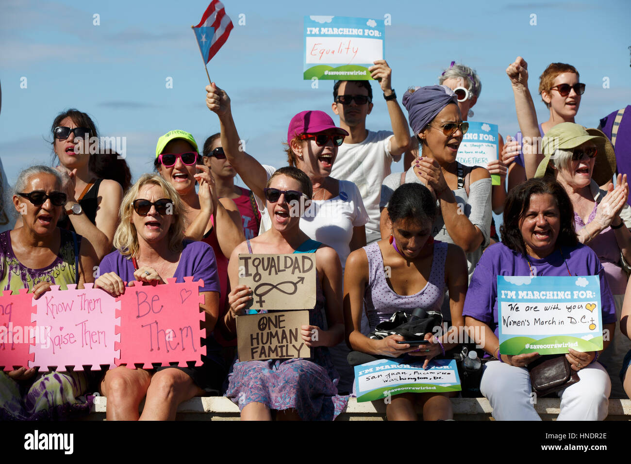 January 21, 2017 Women's March in protest of US President Trump in San ...