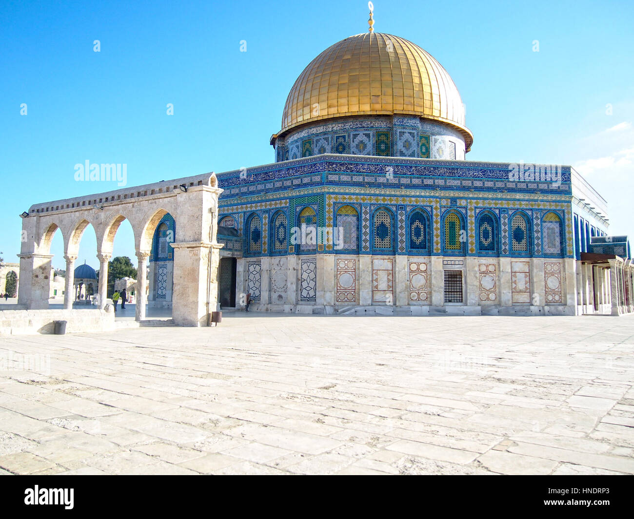 The historic landmark of the gold-domed mosque built on the disputed ...