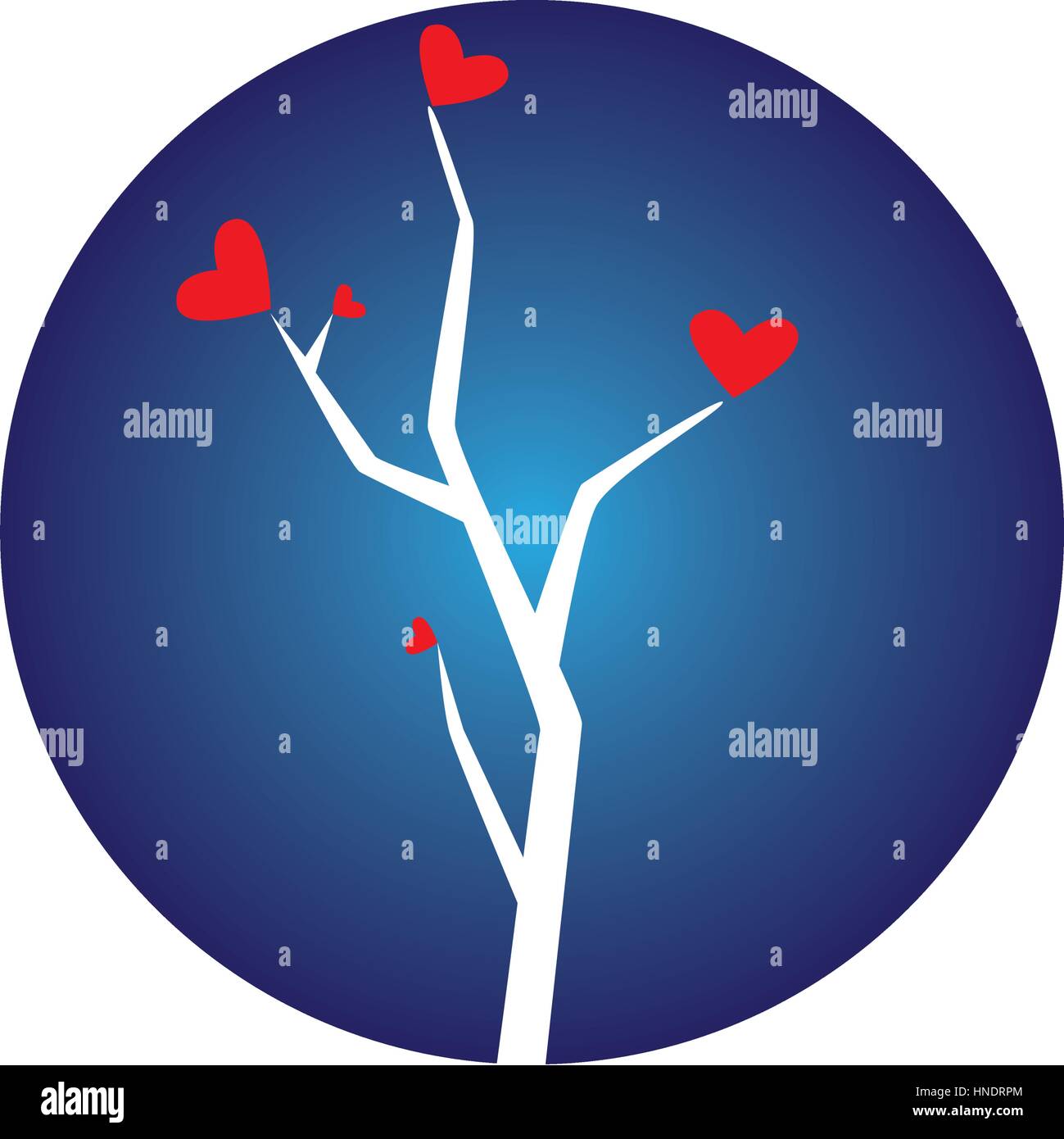 Tree with Hearts Illustration Stock Vector Image & Art - Alamy
