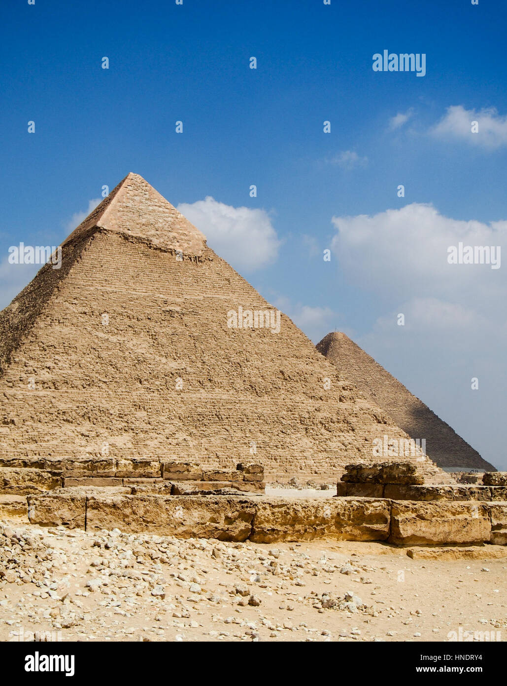 Ancient pyramid of Giza in the desert outside of Cairo Egypt Stock ...