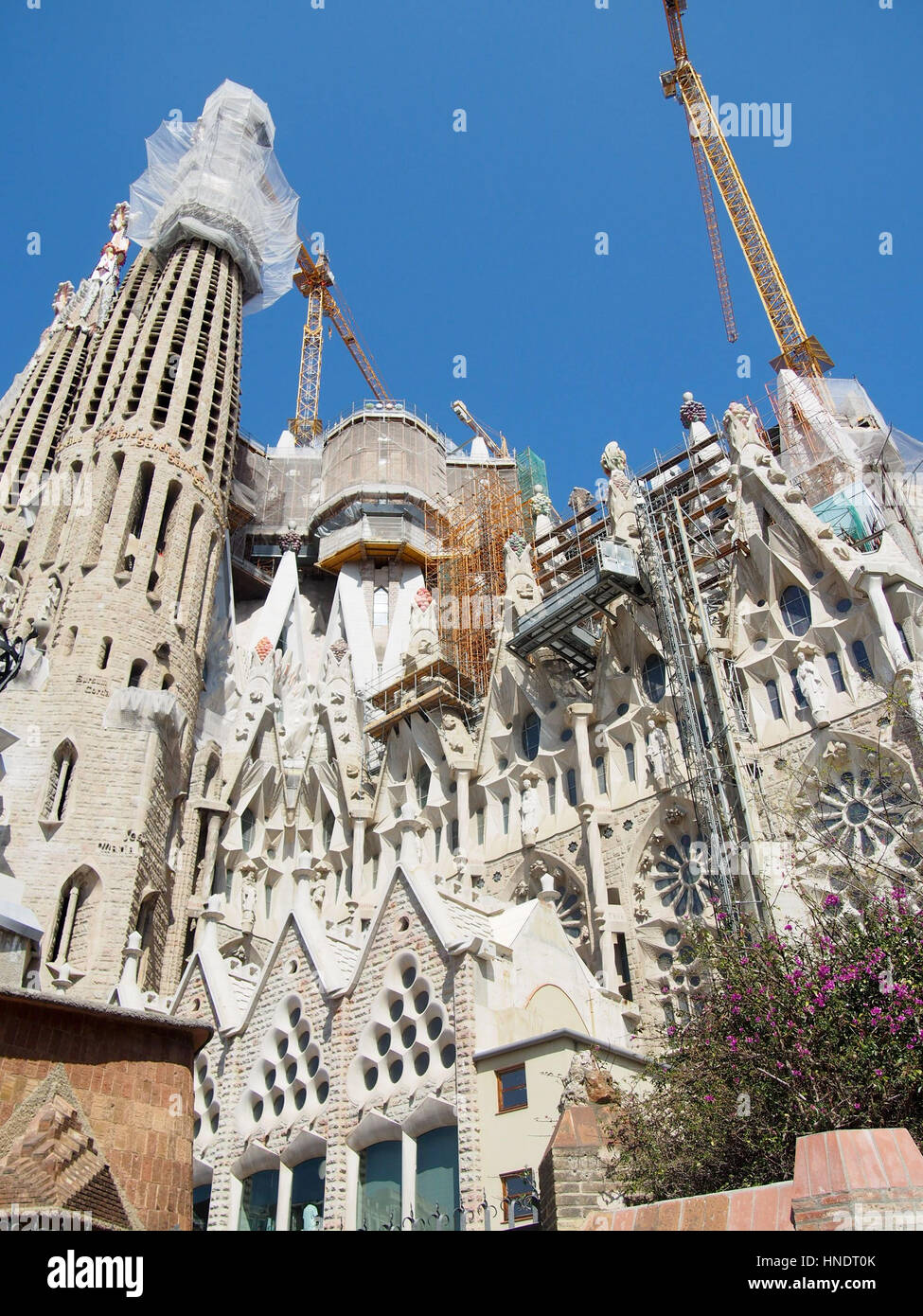 Construction work being done on the landmark attraction of Sagrada ...