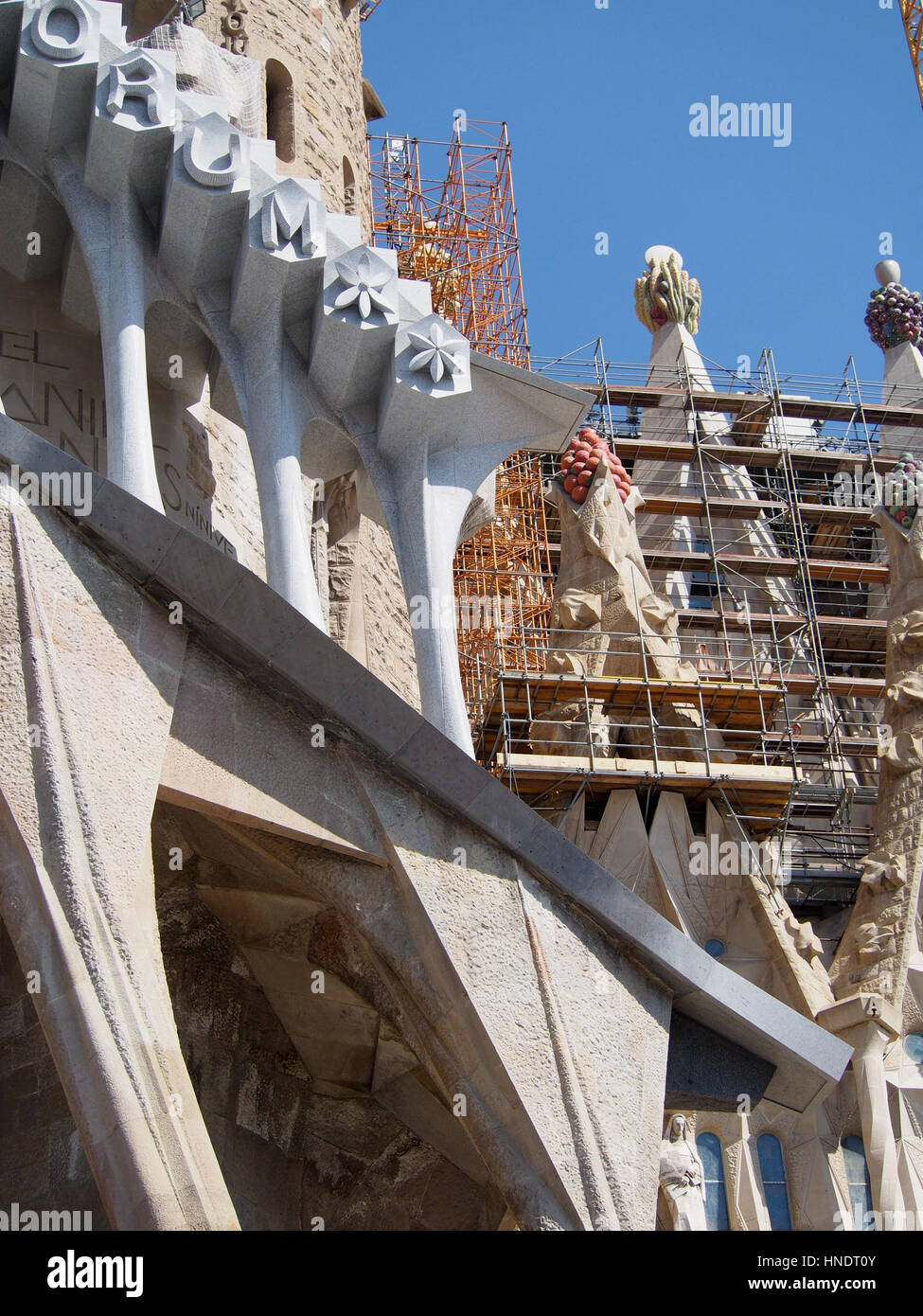 Construction work being done on the landmark attraction of Sagrada ...