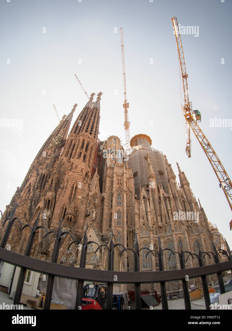Construction work being done on the landmark attraction of Sagrada ...
