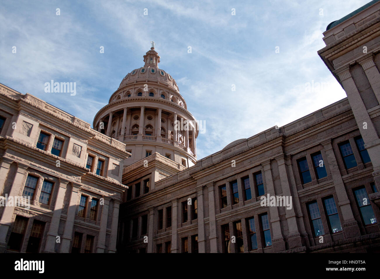 The exterior of the Texas State Capitol building in downtown Austin ...