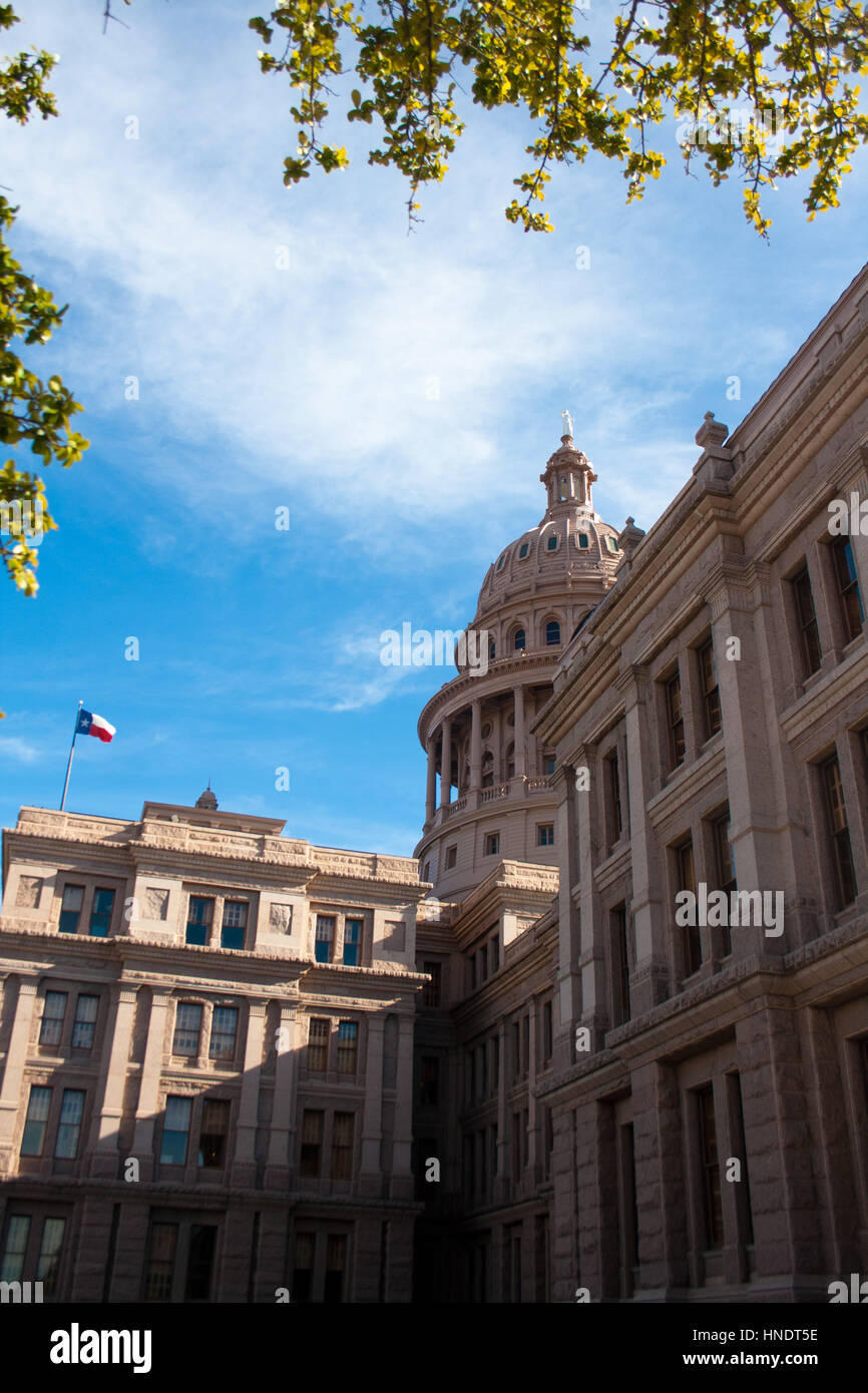 The exterior of the Texas State Capitol building in downtown Austin ...