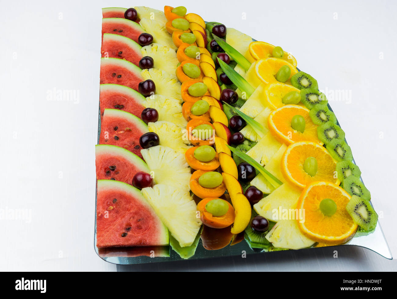 compositions of fresh fruit cut for buffets. typical summer fruits of ...