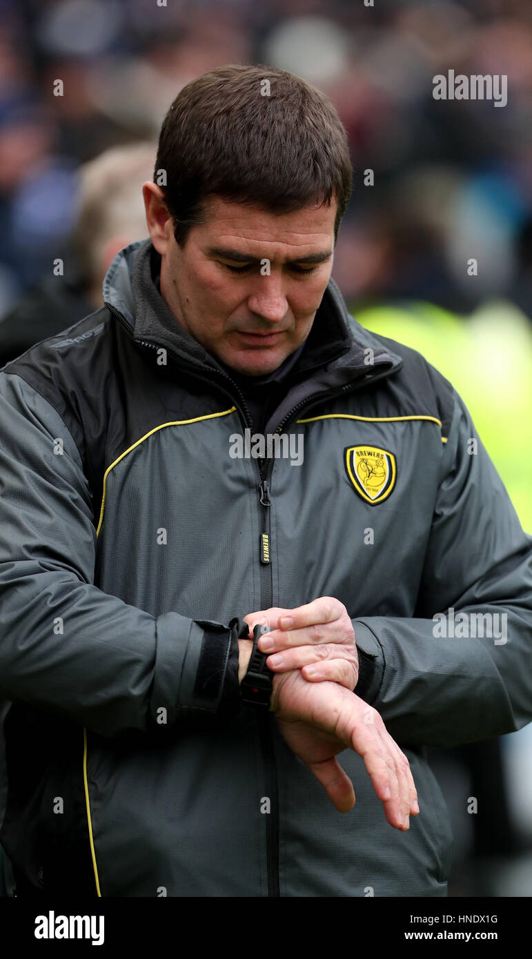 Burton Albion manager Nigel Clough during the Sky Bet Championship ...