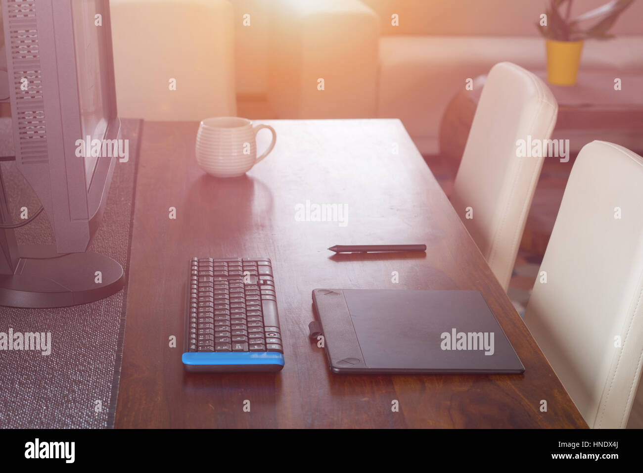graphic designer desk Stock Photo - Alamy