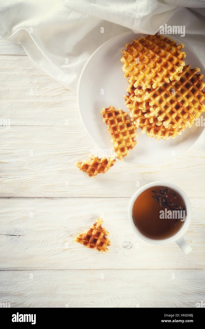 Waffle top view hi-res stock photography and images - Alamy