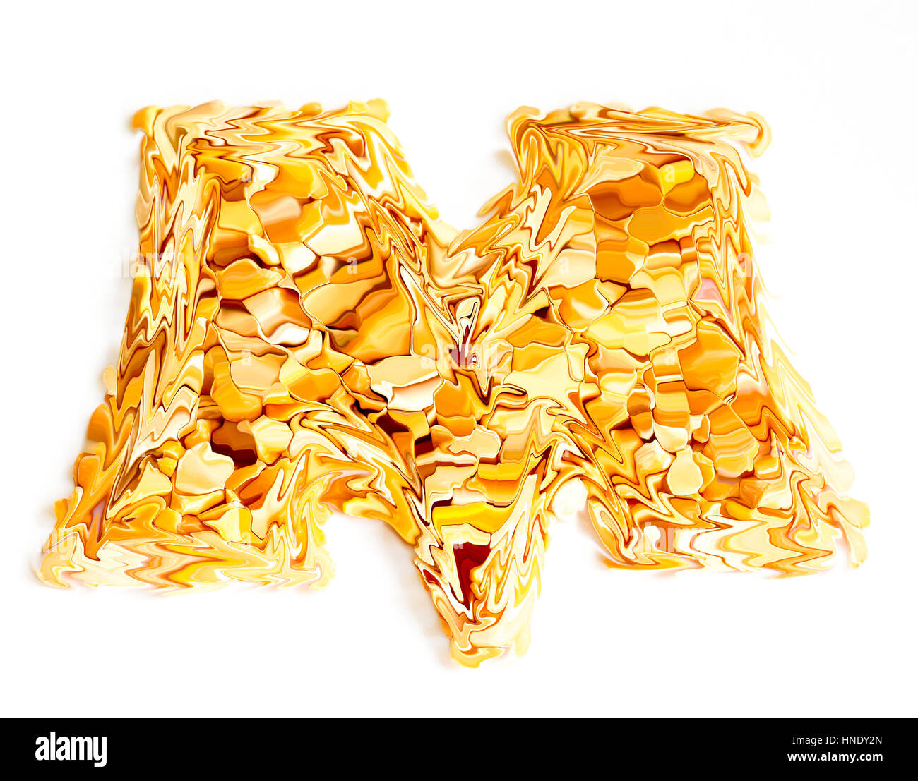 The yellow candy letter M Stock Photo - Alamy