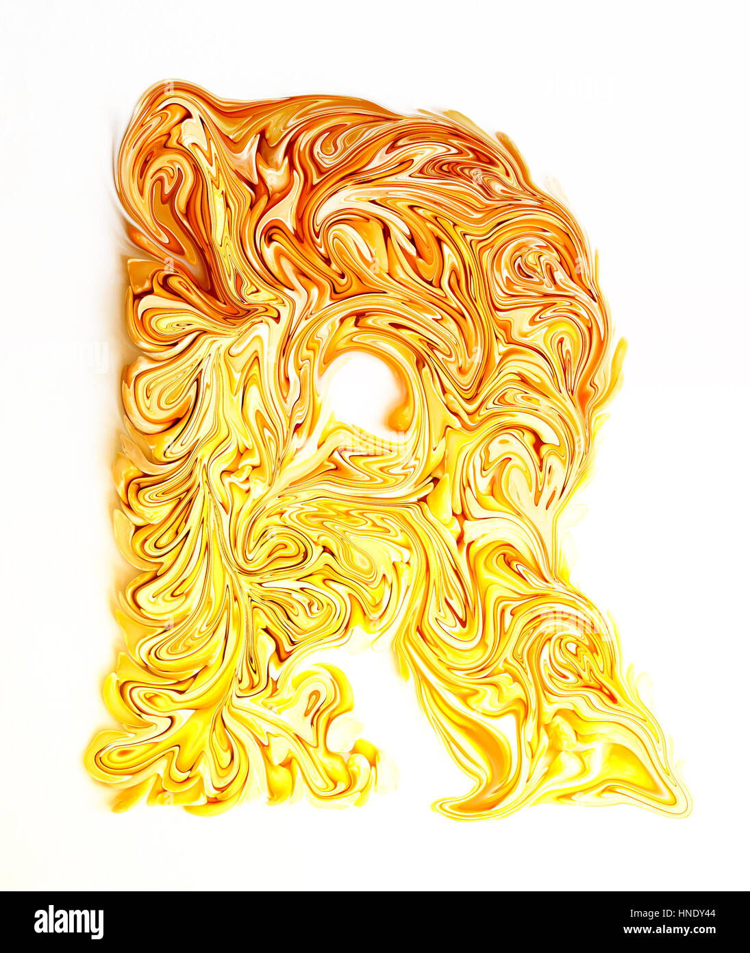 The yellow candy letter R Stock Photo - Alamy