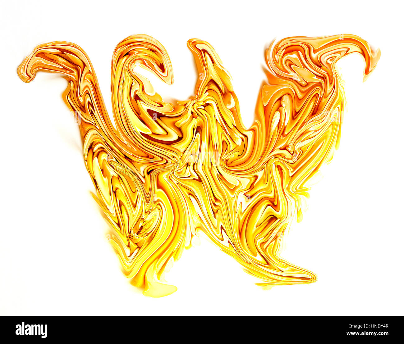 The yellow candy letter W Stock Photo - Alamy