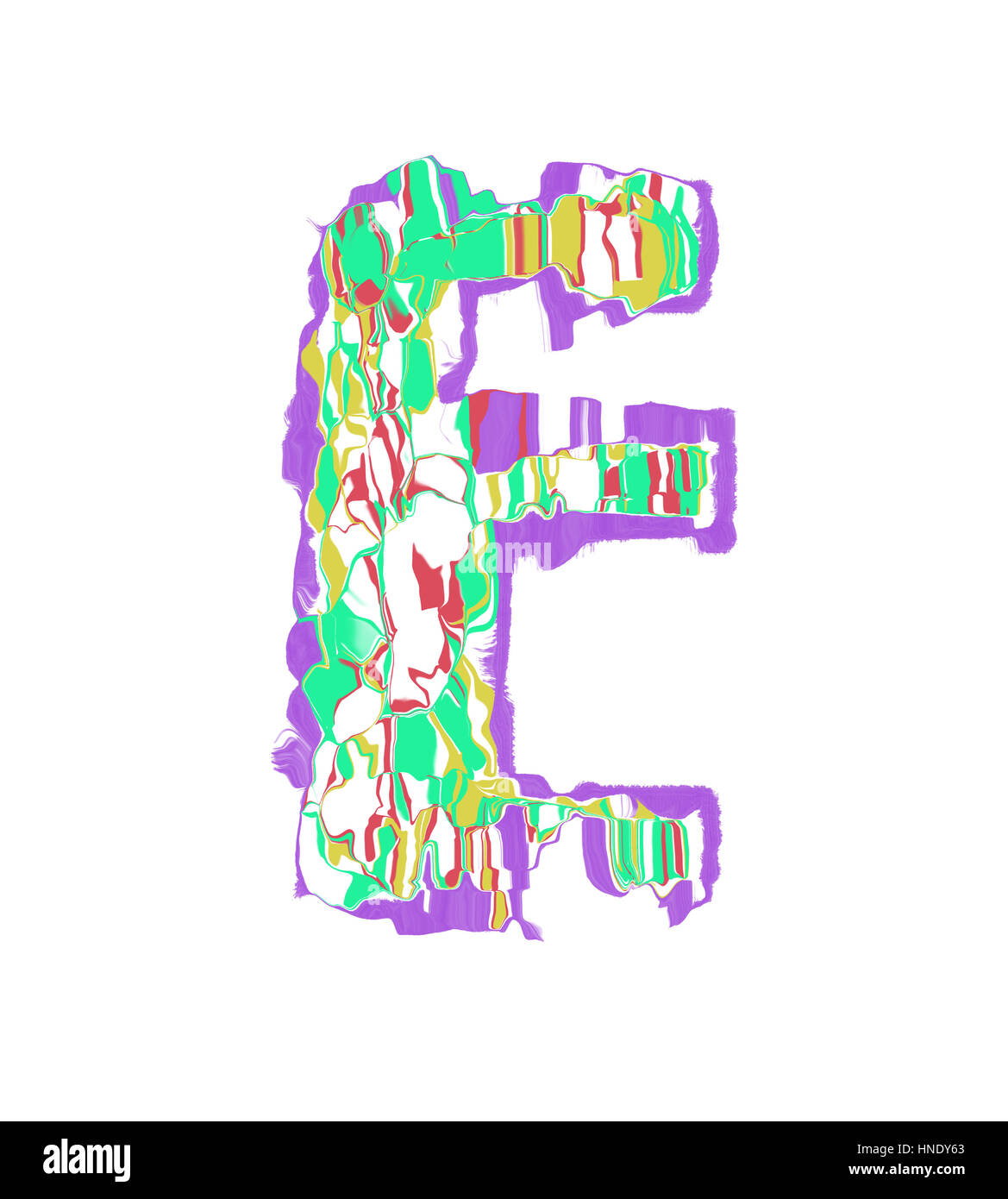 The colored Initials letter E Stock Photo - Alamy